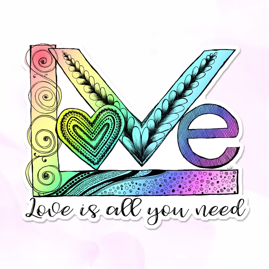 Rainbow Love, Love is All You Need Sticker, Best Friend Gift - Etsy