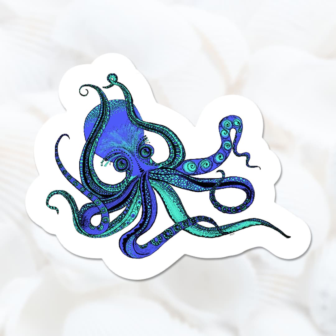 Octopus Vinyl Sticker, Sea Life Sticker, Beach Decal - Etsy