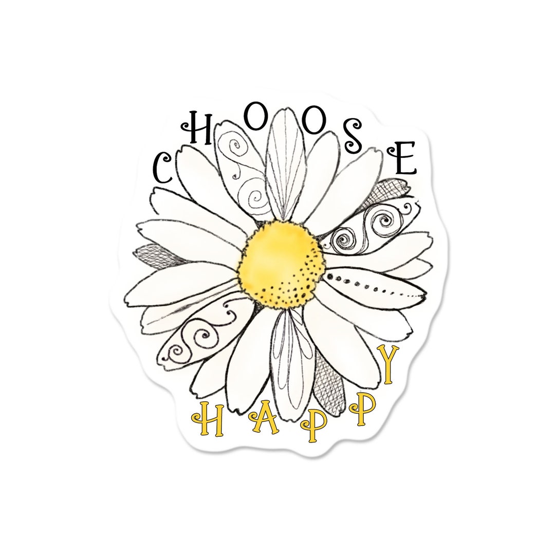 Happy Daisy Sticker, Feel Good Decal, Best Friend Gift - Etsy