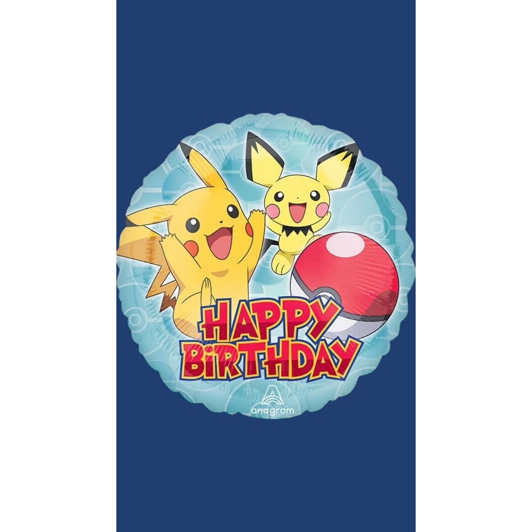 4 Pokemon Pikachu Anagram Foil Mylar Balloons Happy Birthday 17 Inch ...