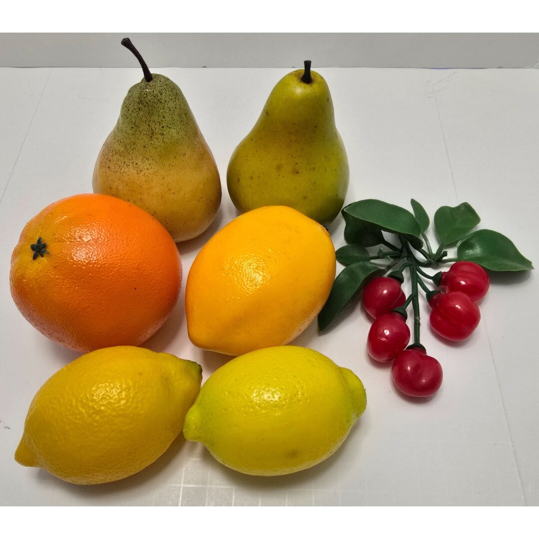 LOT of 7 Pieces Plastic Food Props Vintage Fake Fruit Realistic ...