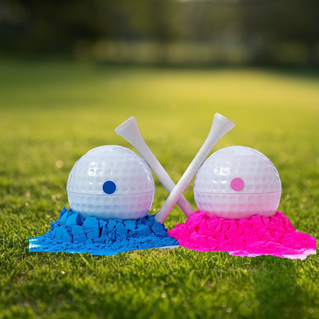 Gender Reveal Golf Ball Set With One Pre-filled Pink and One Blue ...