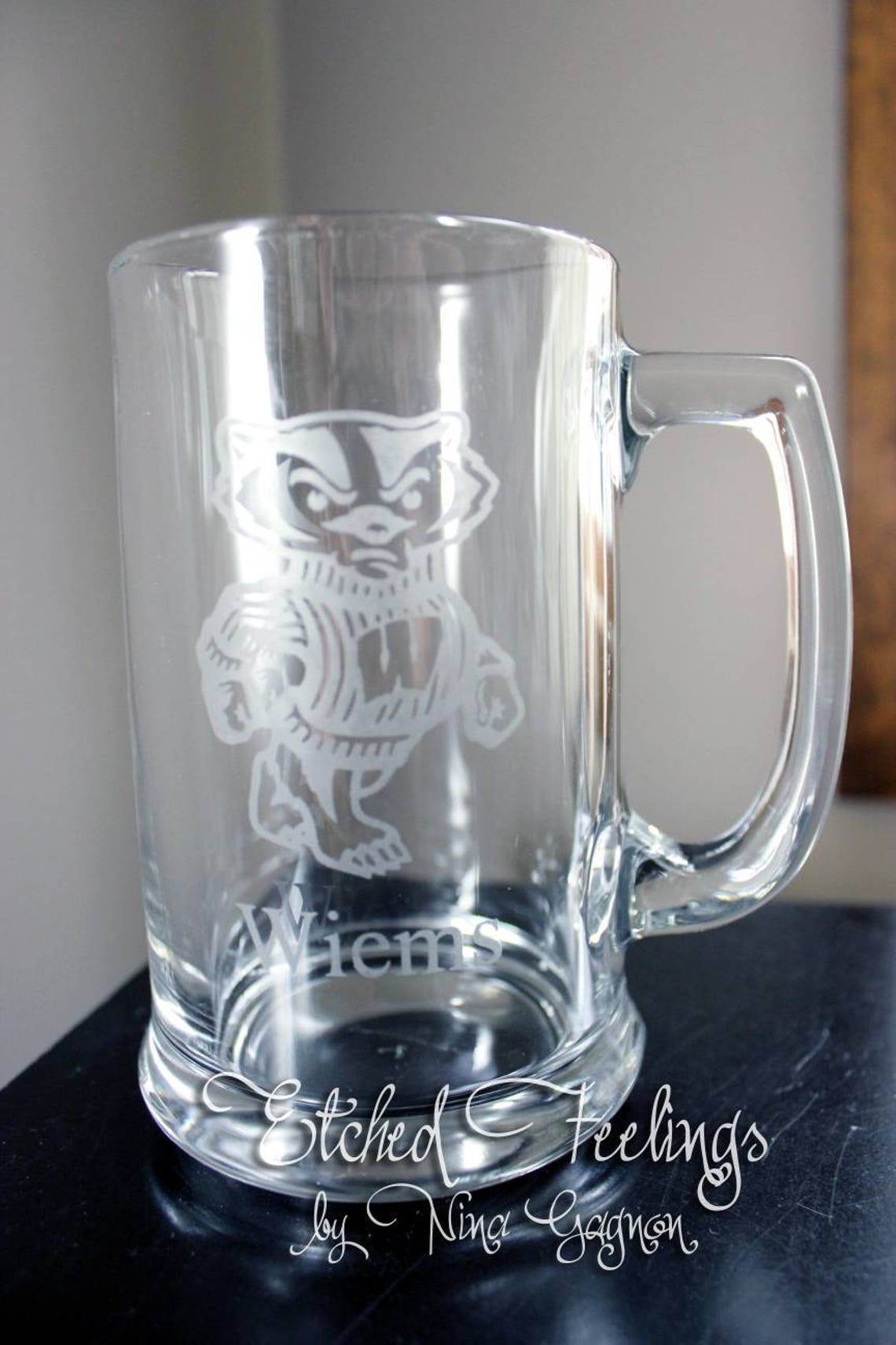 Custom Glass Beer Mugs Band Logo Beer Mug Sports Logo Beer Etsy