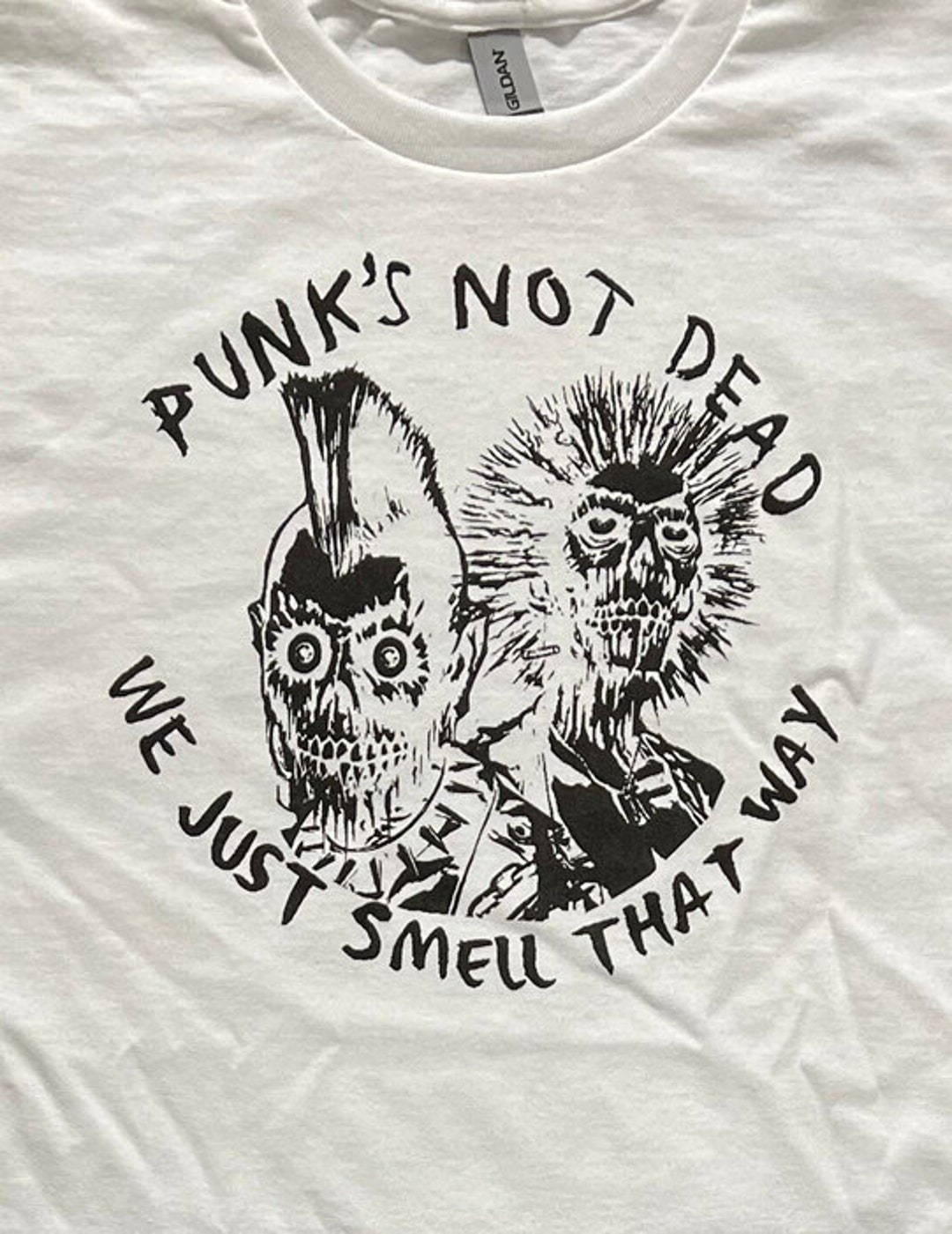 Punk’s Not Dead Funny White T-shirt Any Size - Etsy Canada