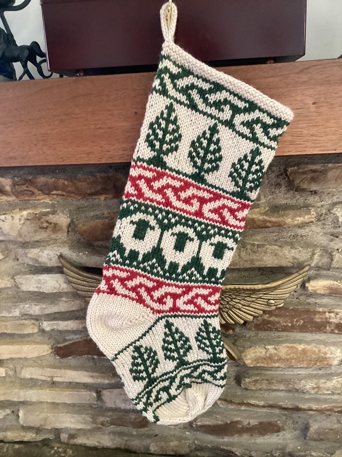 Handknit Sheep Christmas Stocking: Peruvian Highland Wool Holiday Decor ...
