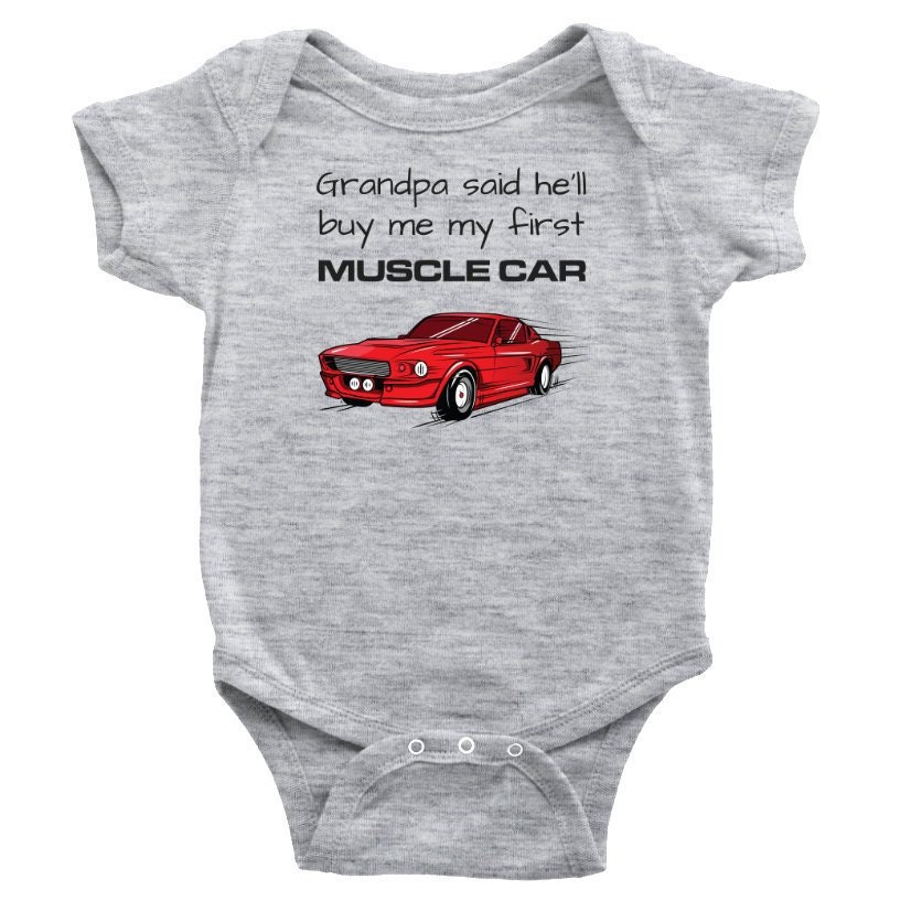 Muscle Car Baby Bodysuit: Grandpa's Gift for Mustang Lovers - Etsy