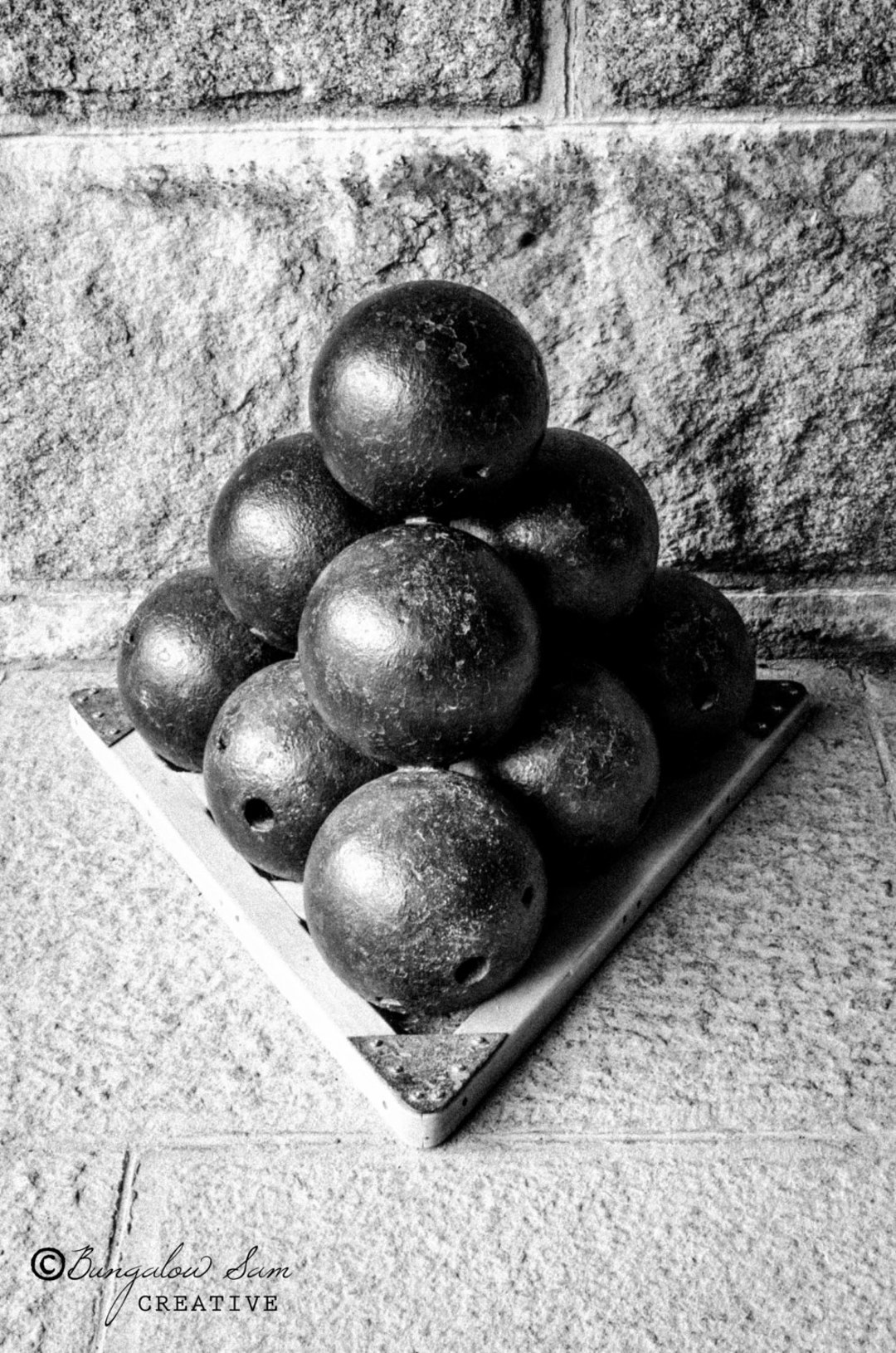 Cannonball Stack fort Knox at Penobscot, Maine Black and White ...