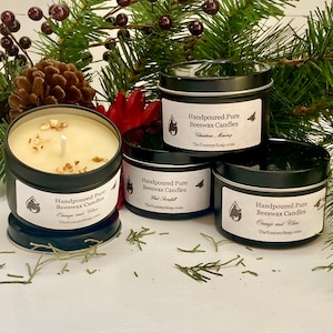 4 Oz Natural Beeswax Candle, Essential Oil, Hemp or Wood Wick, Wickless ...