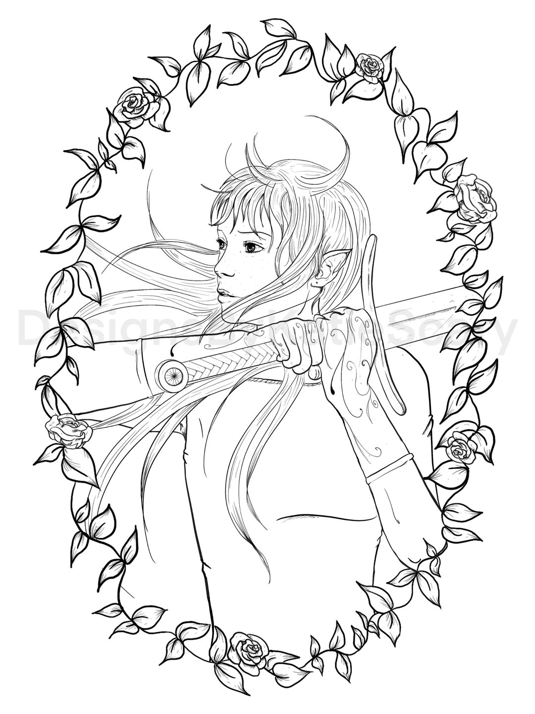 Feyre Archeron Acotar Colouring Page - Etsy