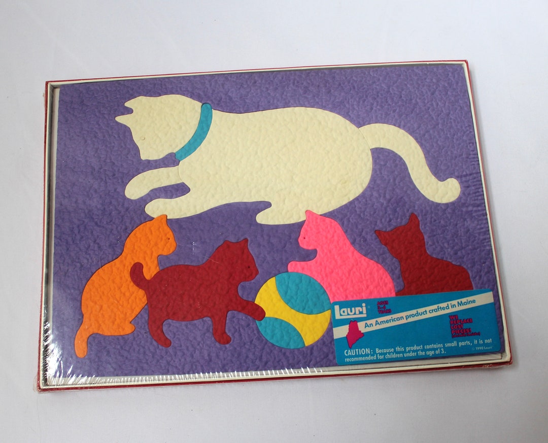 Lauri Cat 'N Kitten Rubber Picture Puzzle Vintage Foam NEW & SEALED 12 ...