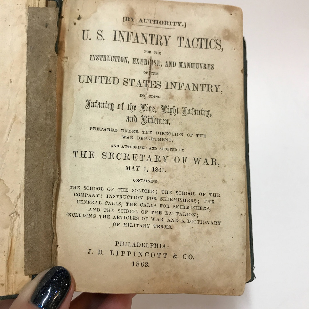 Antique Civil War Book U.S. Infantry & Rifle Tactics by Authority of ...