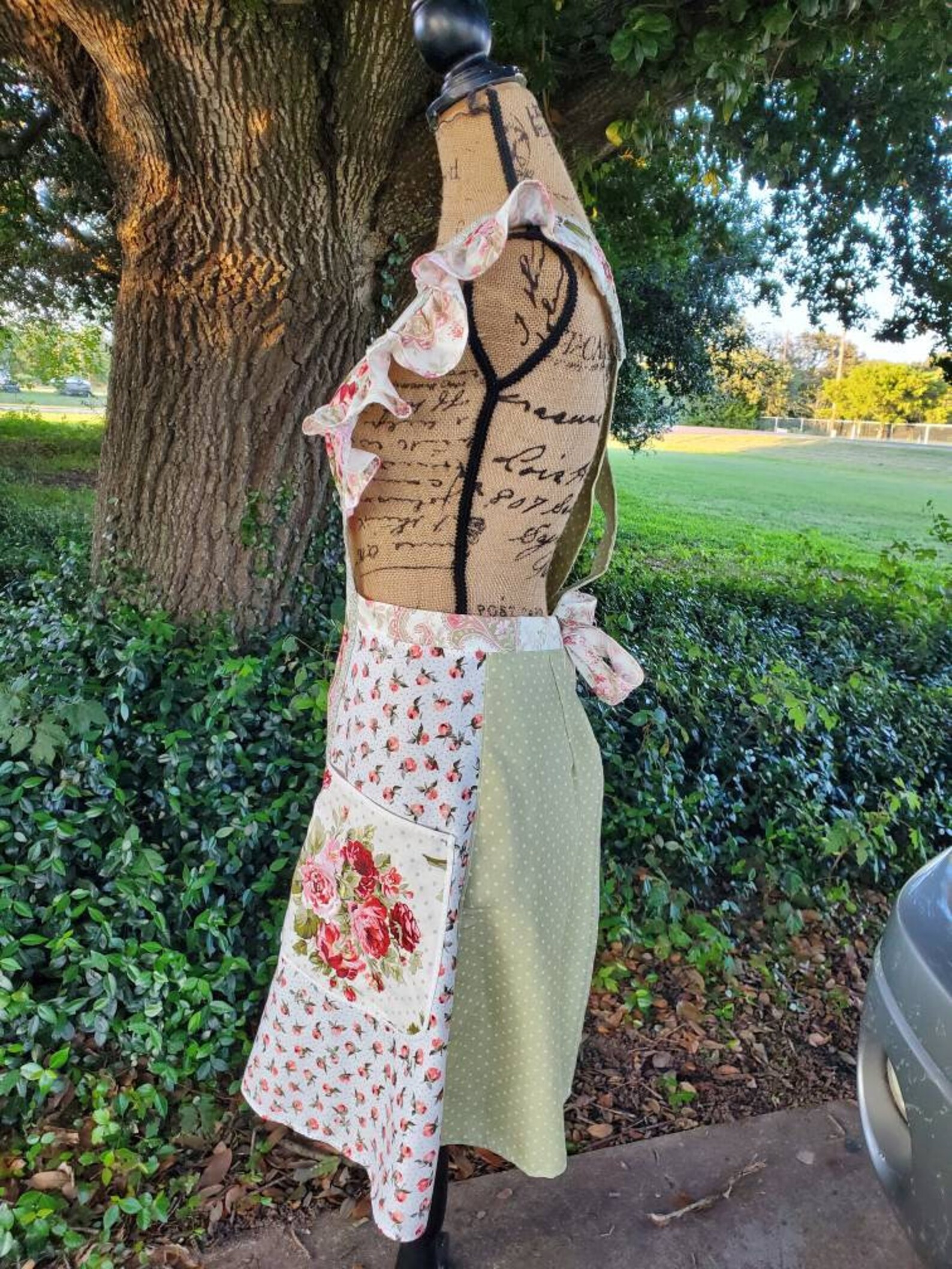 Adult Apron Patchwork Apron Full Coverage Apron Ruffle - Etsy