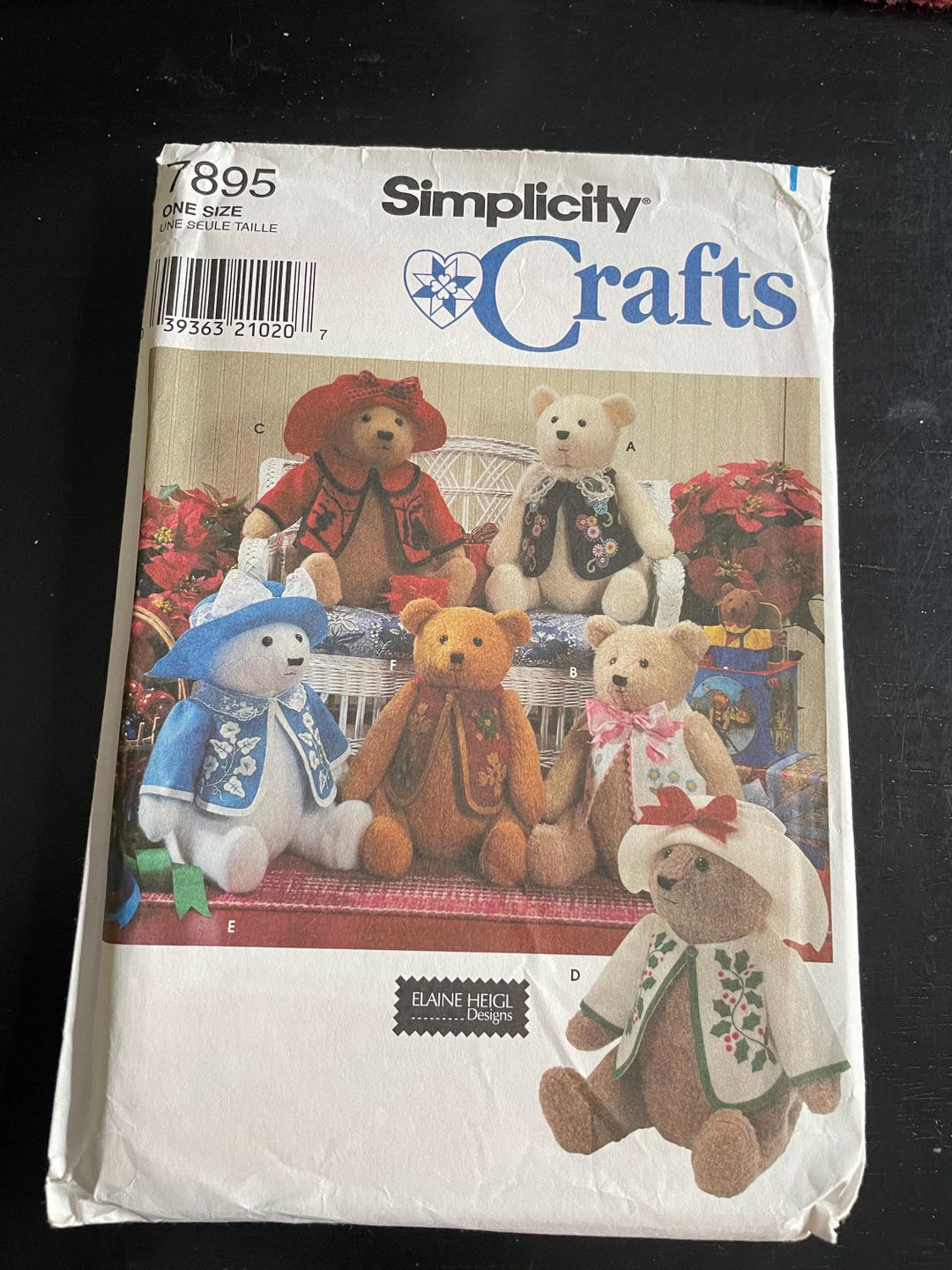 NEW Simplicity Crafts Sewing Pattern 7825 Stuffed Teddy Bears and ...