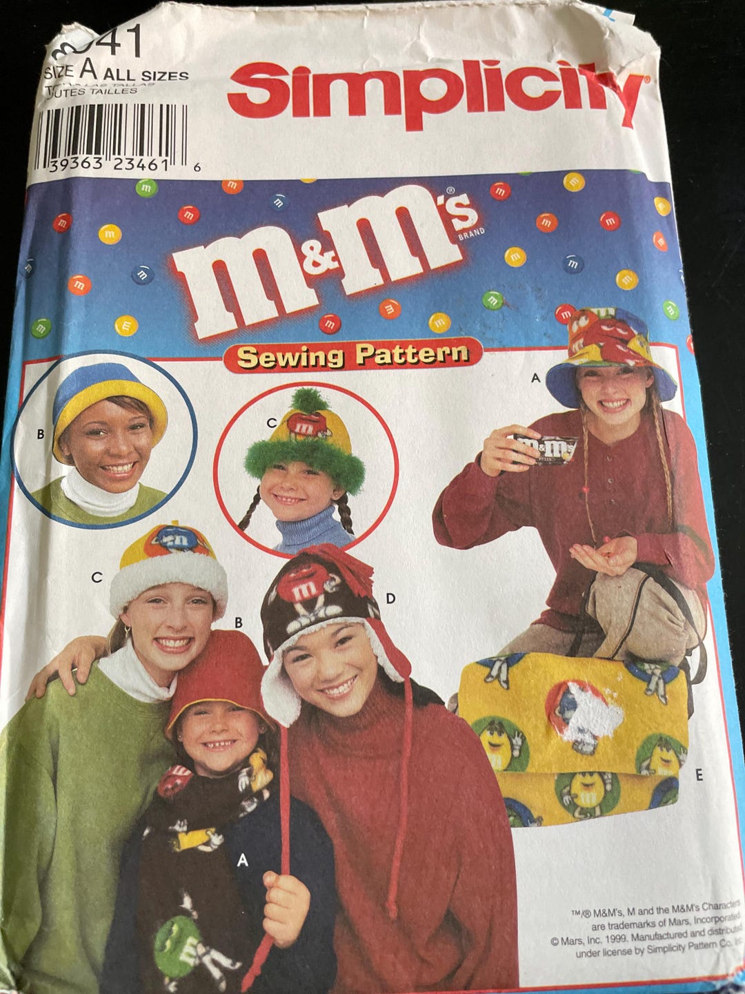NEW UNCUT Simplicity 8941 Sewing Pattern Unisex Boy Girl Adult M&m's ...