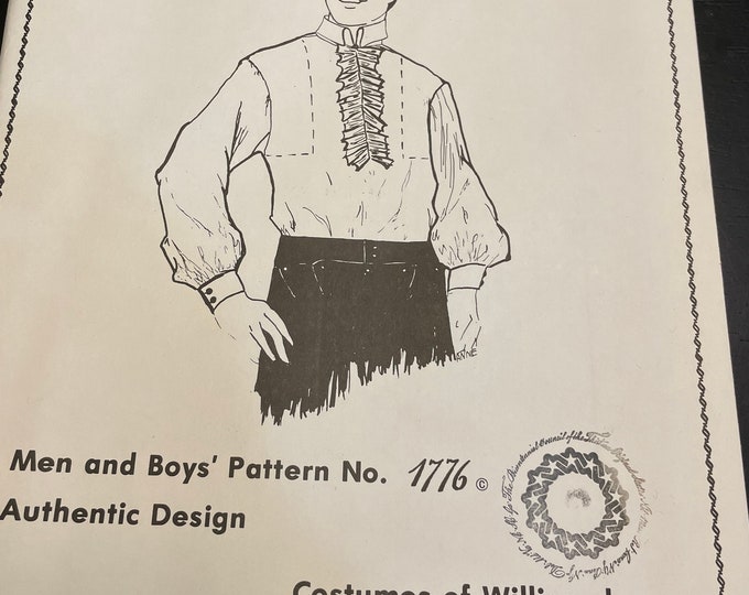 NEW UNCUT Men's Boy's Sewing Pattern Costumes of Williamsburg Pegee ...