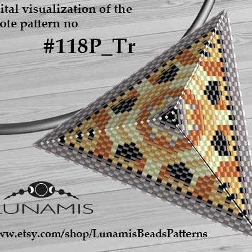 Pattern for Triangle Pendant Peyote Patterns Beading Peyote - Etsy