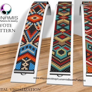 3 X Peyote Bracelet Pattern, Peyote Narrow Pattern Pack, Odd Count ...