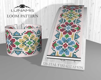 Loom bracelet pattern loom pattern square stitch pattern | Etsy