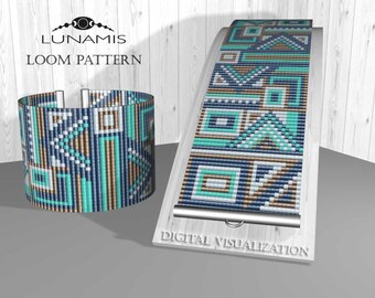 Loom bracelet pattern loom pattern square stitch pattern | Etsy