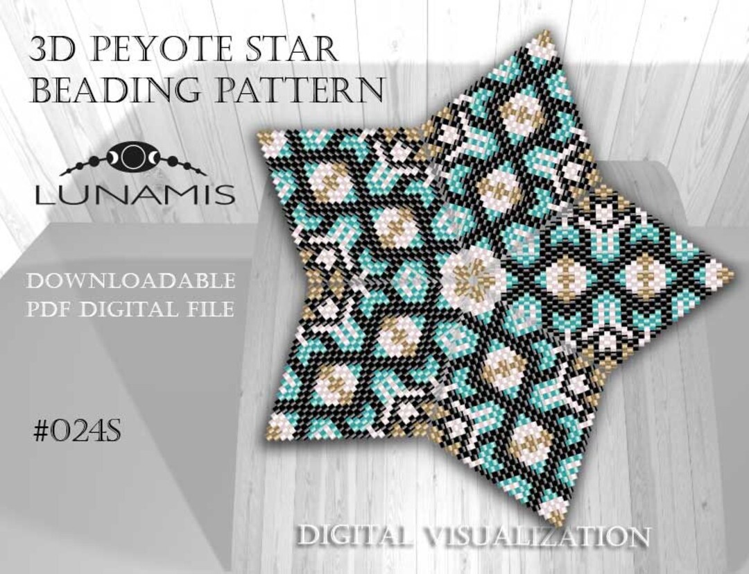Pattern for 3d Star Peyote, Pdf Patterns, Beading, Peyote Stitch, 024 ...