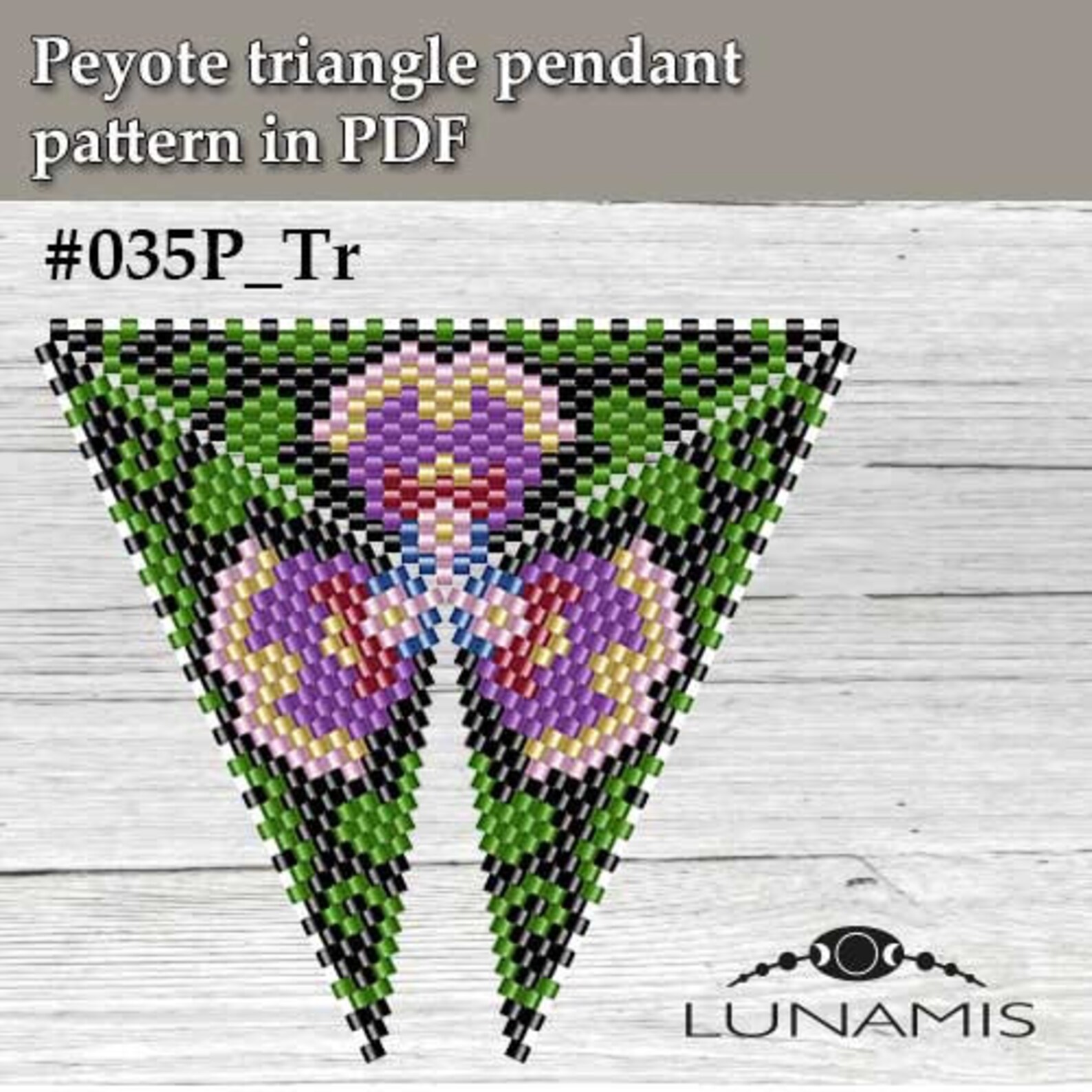 Peyote Pattern for Triangle Pendant, Bead Pattern, Peyotestitch ...