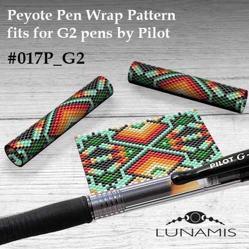 Peyote Pen Cover Patterns Pattern for G2 Pen by Pilot Pen | Etsy