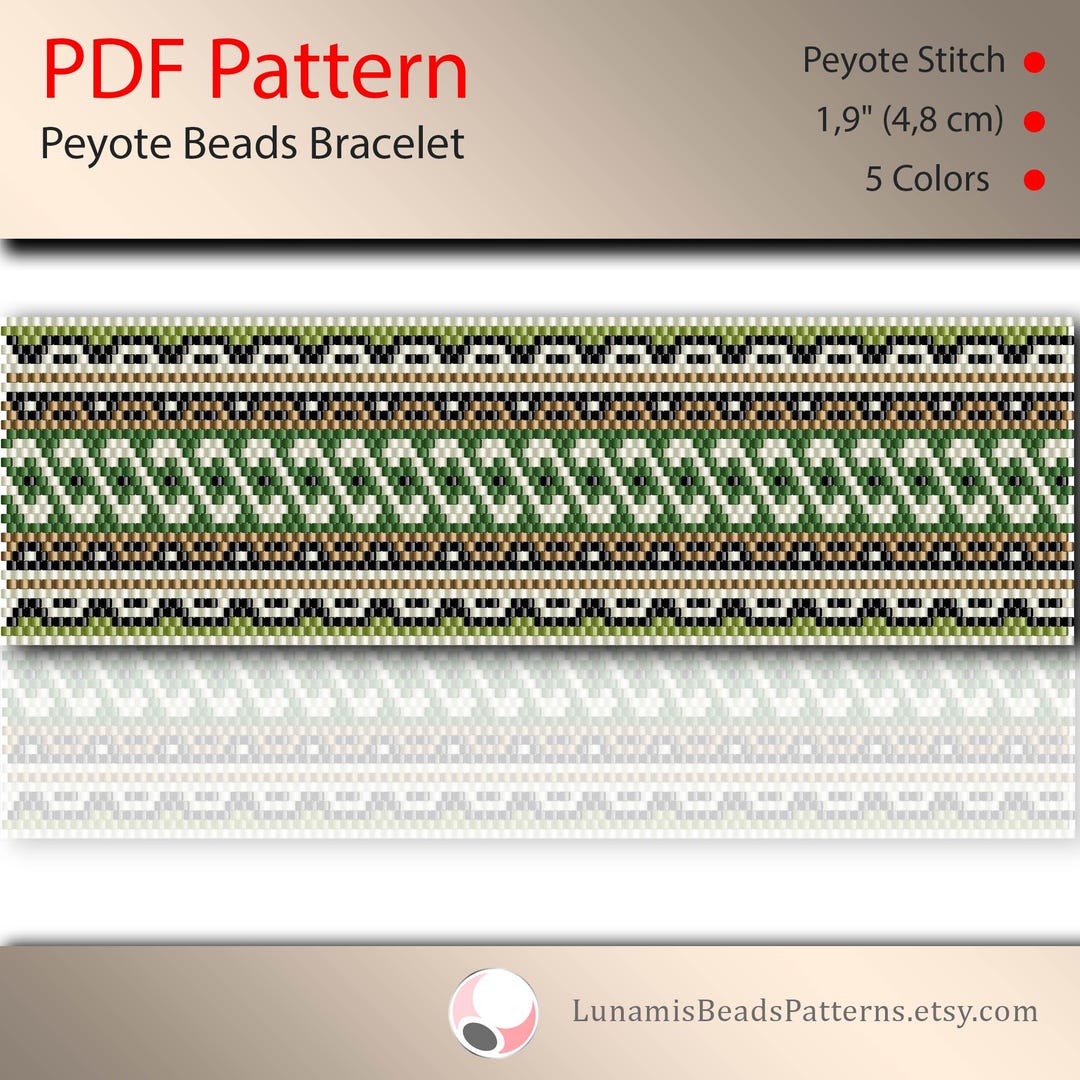 Peyote Bracelet Pattern, Bead Pattern, Beading, Peyote Stitch, Jewelry ...