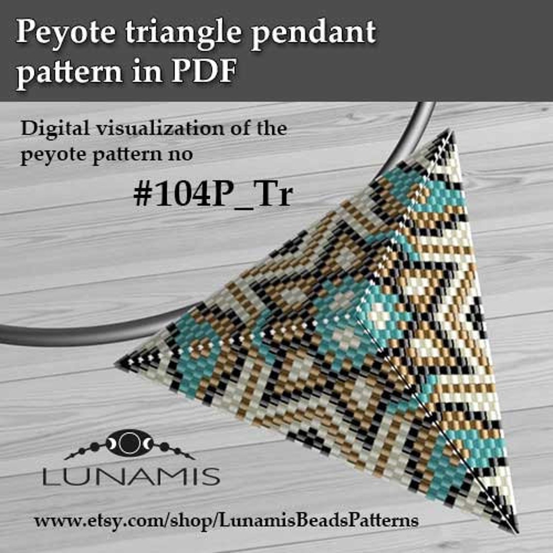 Pattern for Triangle Pendant Peyote Patterns Beading Peyote - Etsy