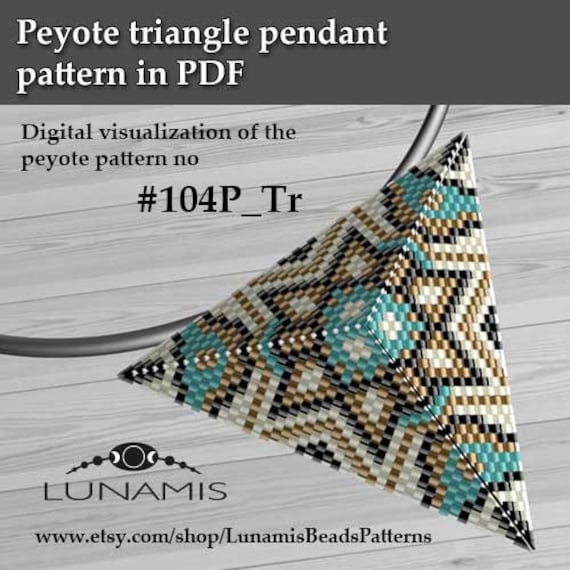 Pattern for Triangle Pendant Peyote Patterns Beading Peyote - Etsy