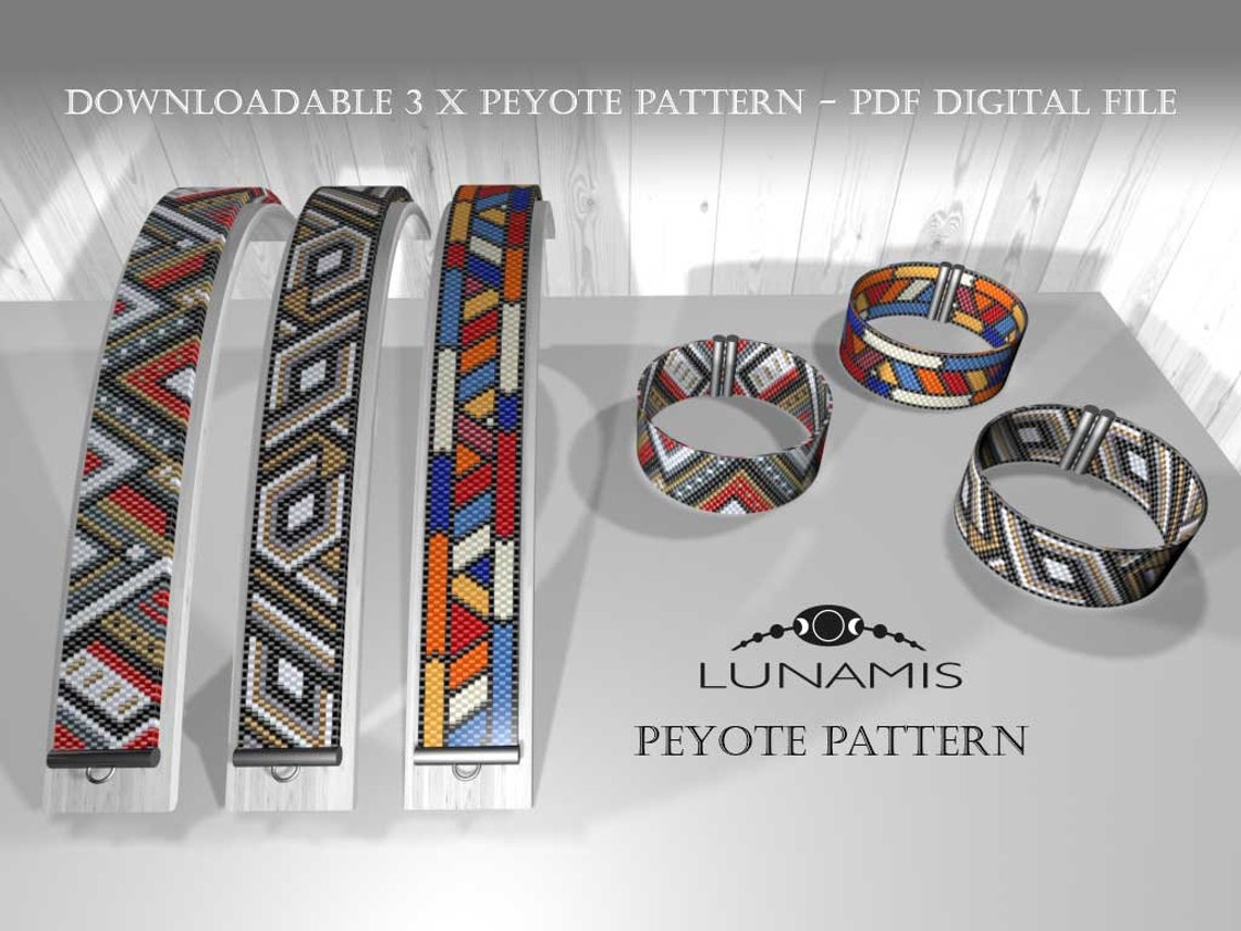 3 X Peyote Bracelet Pattern Peyote Pattern Even Count - Etsy