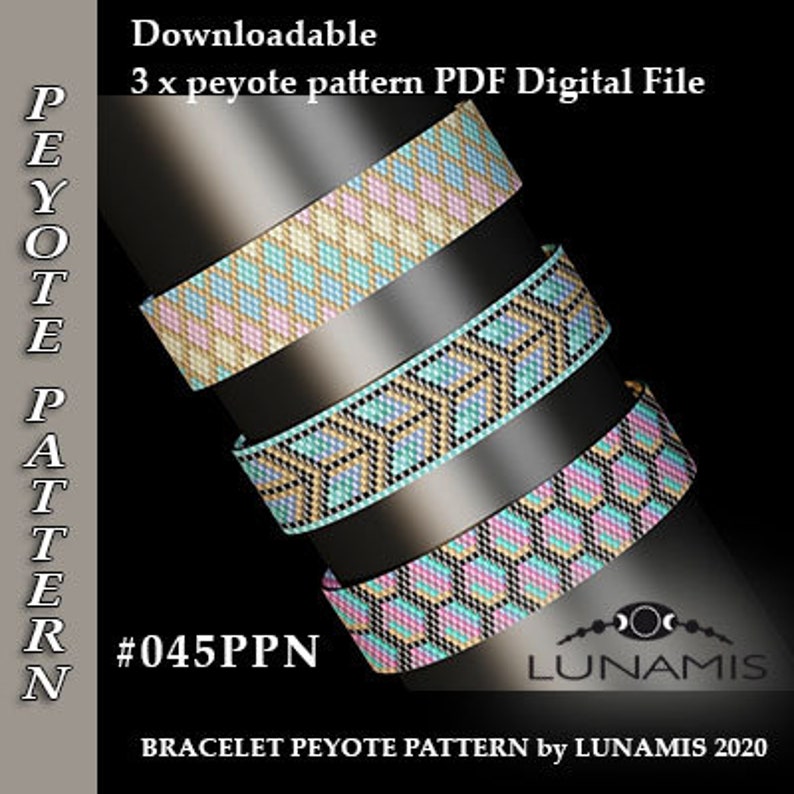 3 X Peyote Bracelet Pattern Peyote Pattern Odd Count Stitch - Etsy
