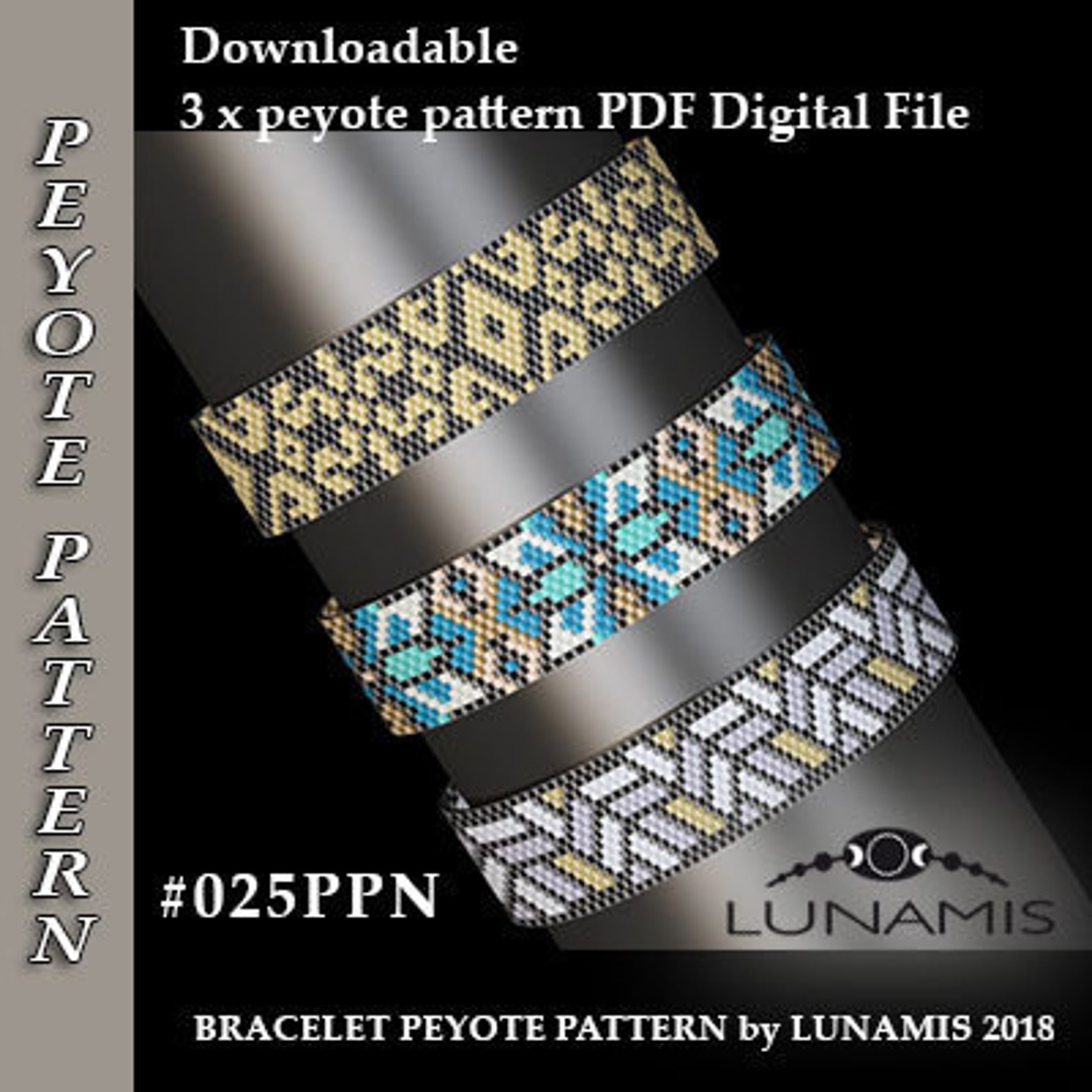 3 X Peyote Bracelet Pattern Peyote Pattern Odd Count Stitch - Etsy