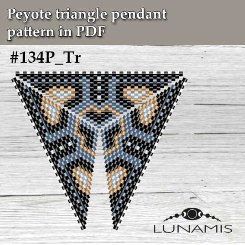 Pattern for Triangle Pendant Peyote Patterns Beading Peyote - Etsy