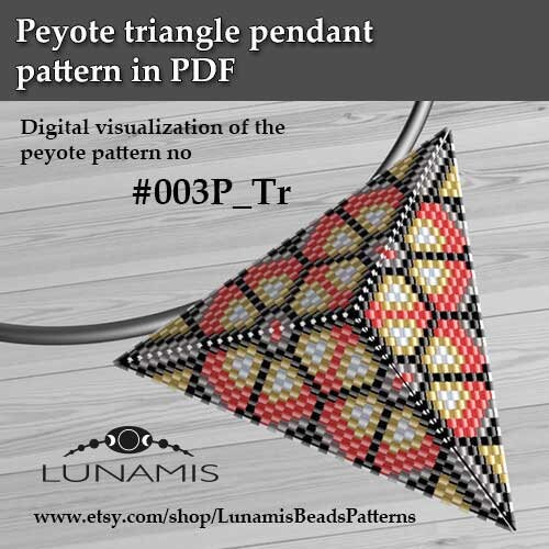 Peyote pattern for triangle pendant beading peyotestitch | Etsy