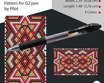 Peyote Pen Cover Patterns, Pattern for G2 Pen by Pilot, Pen Wrap ...