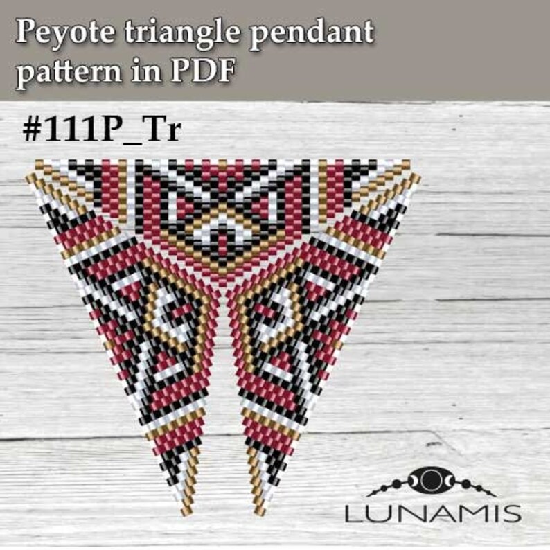Pattern for Triangle Pendant, Peyote Patterns, Beading, Peyote Stitch ...