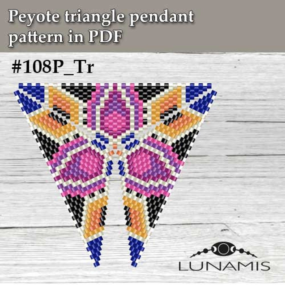 Pattern for Triangle Pendant, Peyote Patterns, Beading, Peyote Stitch ...