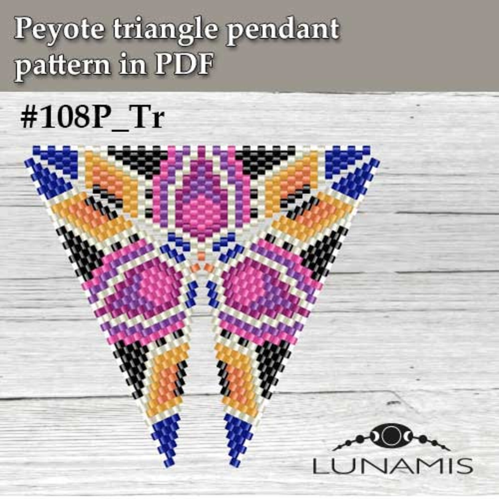 Pattern for Triangle Pendant Peyote Patterns Beading Peyote - Etsy