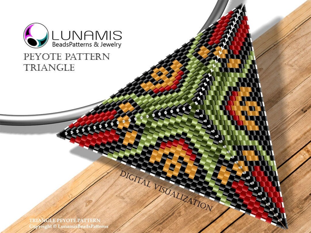 Peyote Pattern for Triangle Pendant, Bead Pattern, Peyotestitch ...
