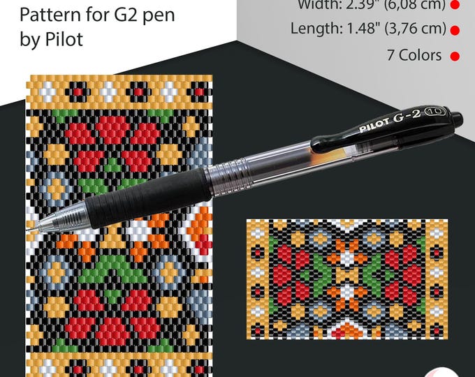 Peyote Pen Cover Patterns, Pattern for G2 Pen by Pilot, Pen Wrap ...