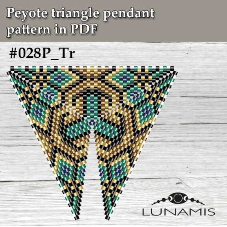 Peyote pattern for triangle pendant bead pattern | Etsy