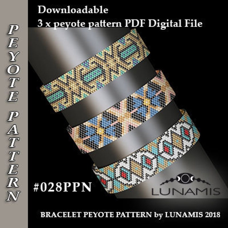 3 X Peyote Bracelet Pattern Peyote Pattern Odd Count Stitch - Etsy