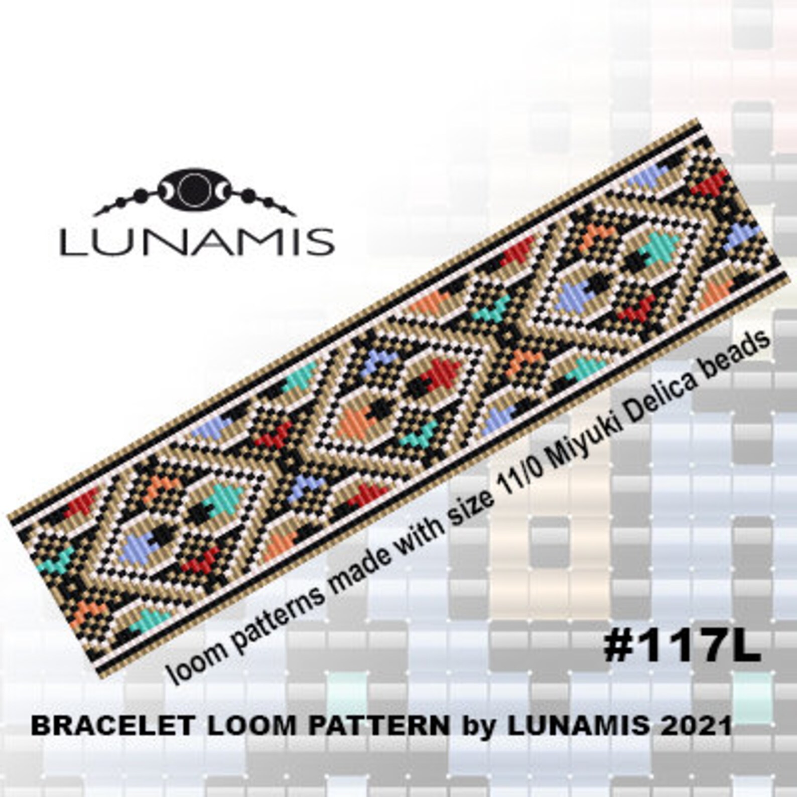 Loom Bracelet Pattern Square Stitch Pattern Bead Cuff Loom - Etsy