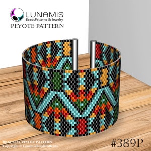 Peyote Pattern for Beaded Bracelet, Odd Count, Fullcolor, Native Motif ...