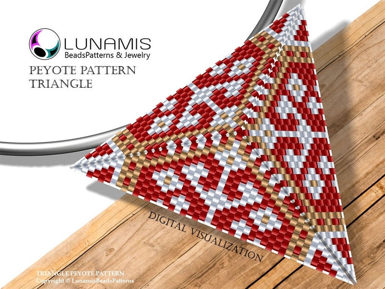 Pattern for Triangle Pendant Peyote Patterns Beading Peyote - Etsy