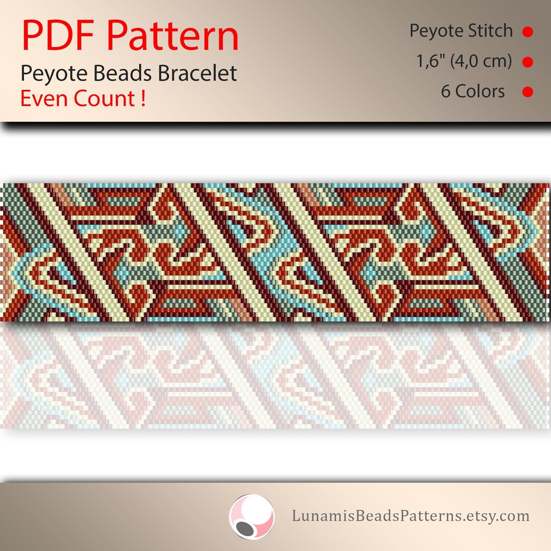 Peyote Bracelet Pattern, Even Count, Peyote Pattern, Stitch Pattern ...