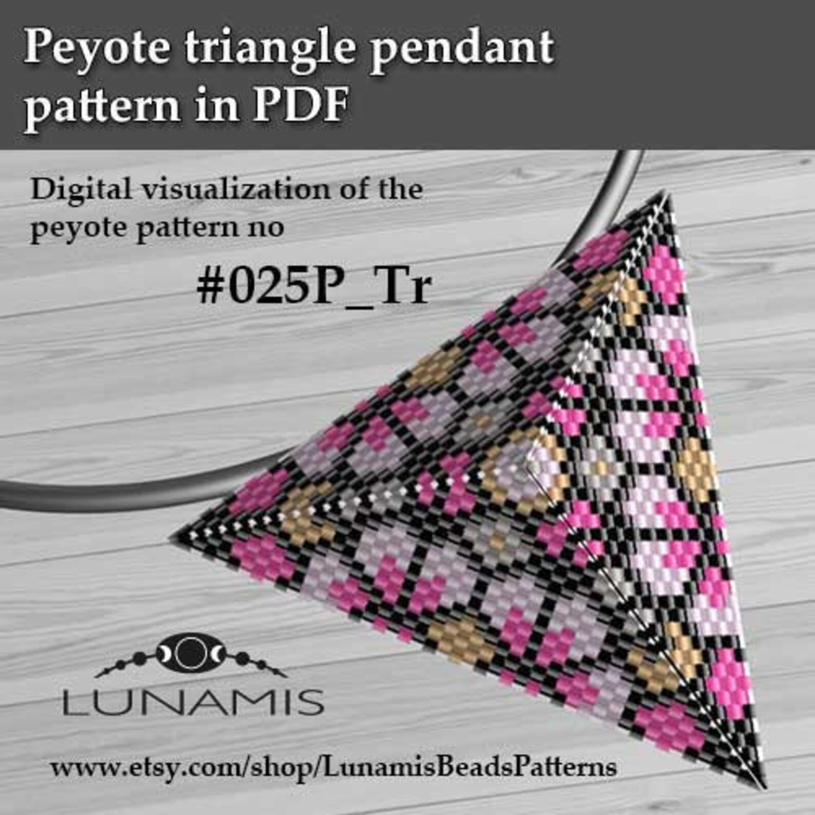 Peyote Pattern for Triangle Pendant, Bead Pattern, Peyotestitch ...