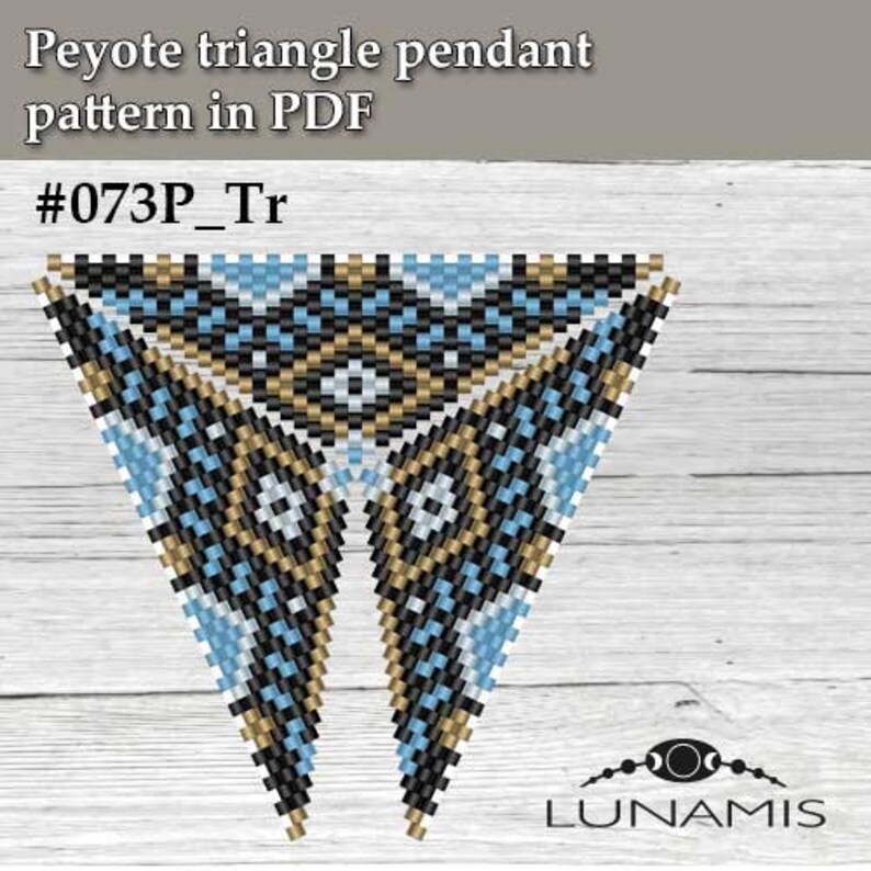 Peyote Pattern for Triangle Bead Pendant Digital File Pdf - Etsy