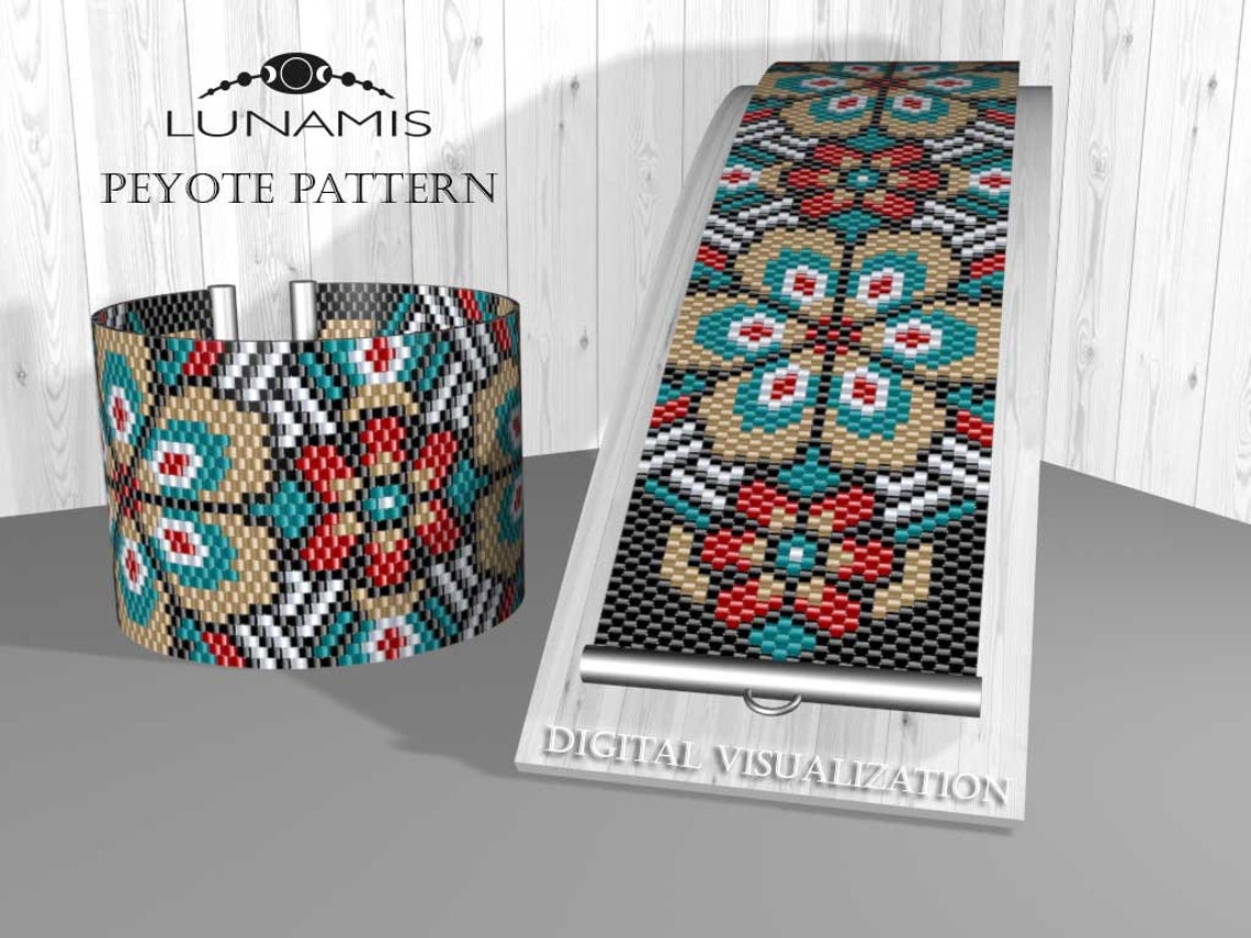 Peyote bracelet pattern odd count peyote pattern stitch - Etsy Polska
