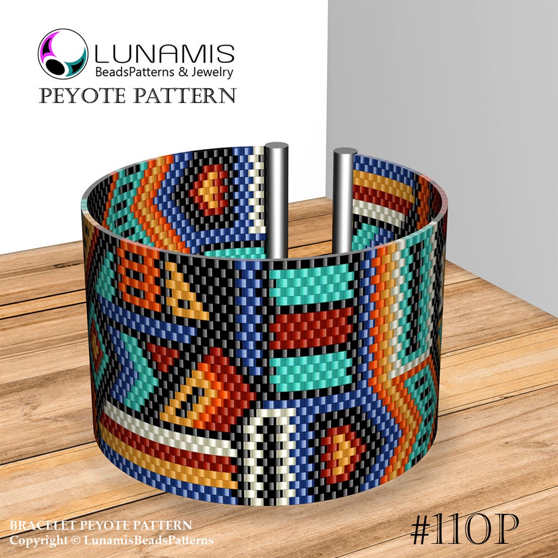 Peyote Pattern for Beaded Bracelet, Odd Count, Beadweaving, Colorful ...